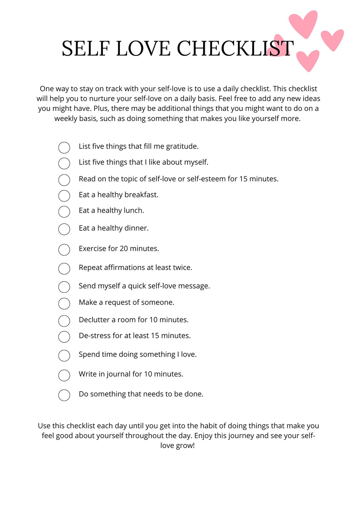 25 Page Self Love Planner and Journal for Achieving Your Goals,self ...