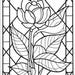 50 Flower Stained Glass Coloring Pages: Stress Relief (digital Download ...