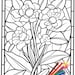 50 Flower Stained Glass Coloring Pages for Adults and Kids ,stress ...