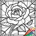 Flower Stained Glass Coloring Pages: 125 Designs for Relaxation ...