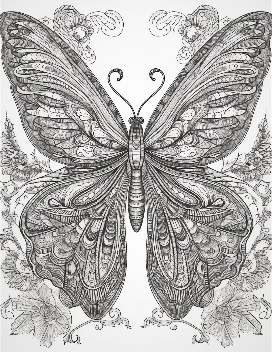 25 Butterfly Pages Coloring Book for Adults and Kids Digital Download ...