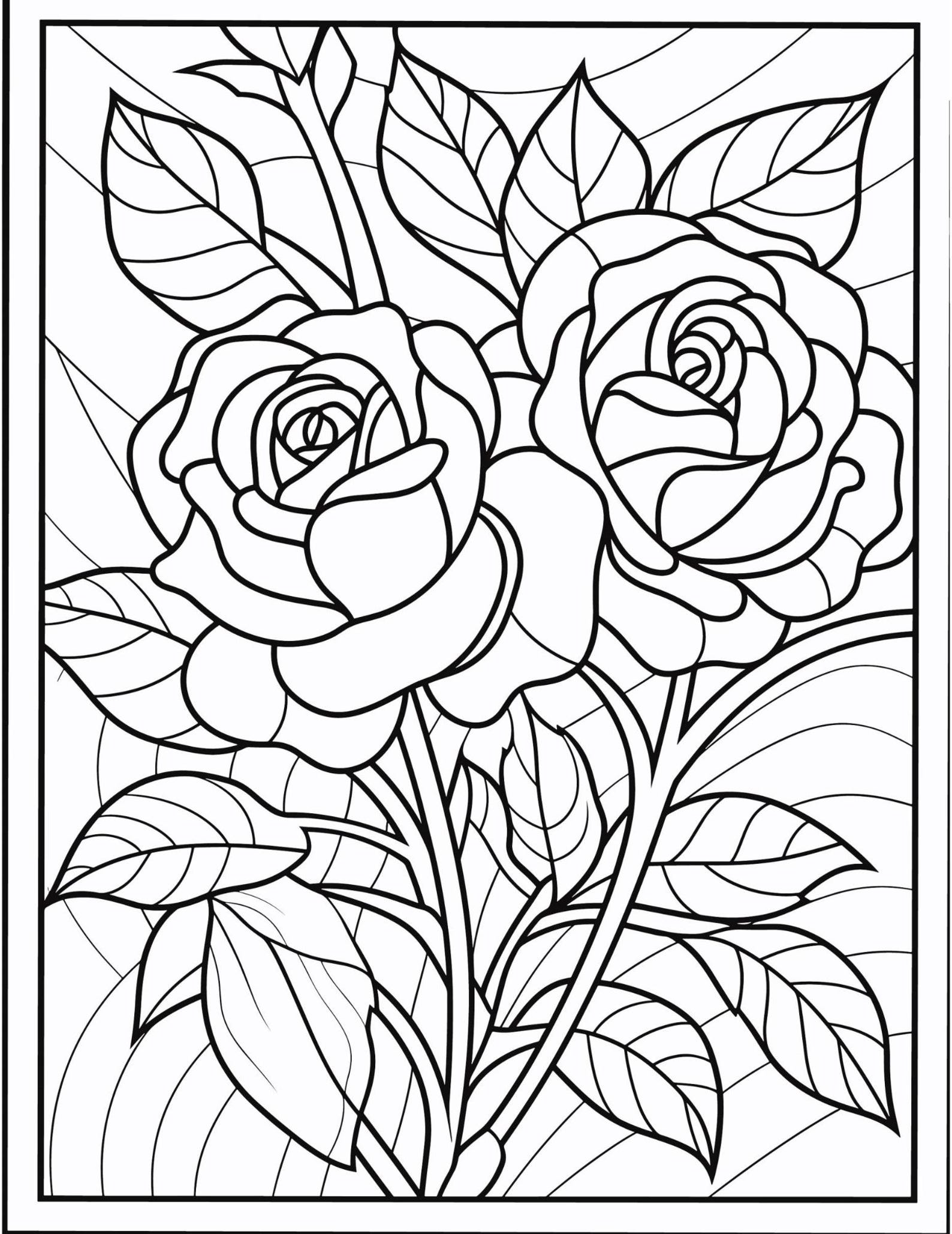 Flower Stained Glass Coloring Pages: 125 Designs for Relaxation ...