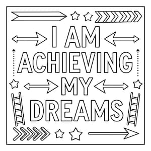 150 Positive Affirmations Coloring Pages: Adult Stress Relief (digital ...