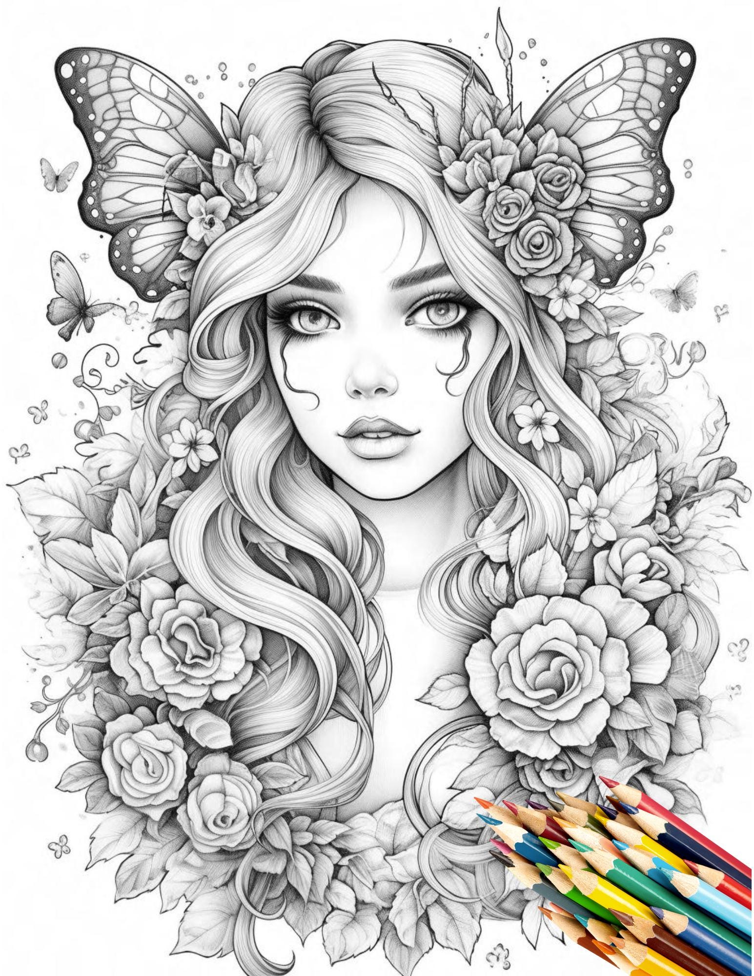 100 Printable Fairies Coloring Pages ,fairy Coloring Book for Adults ...