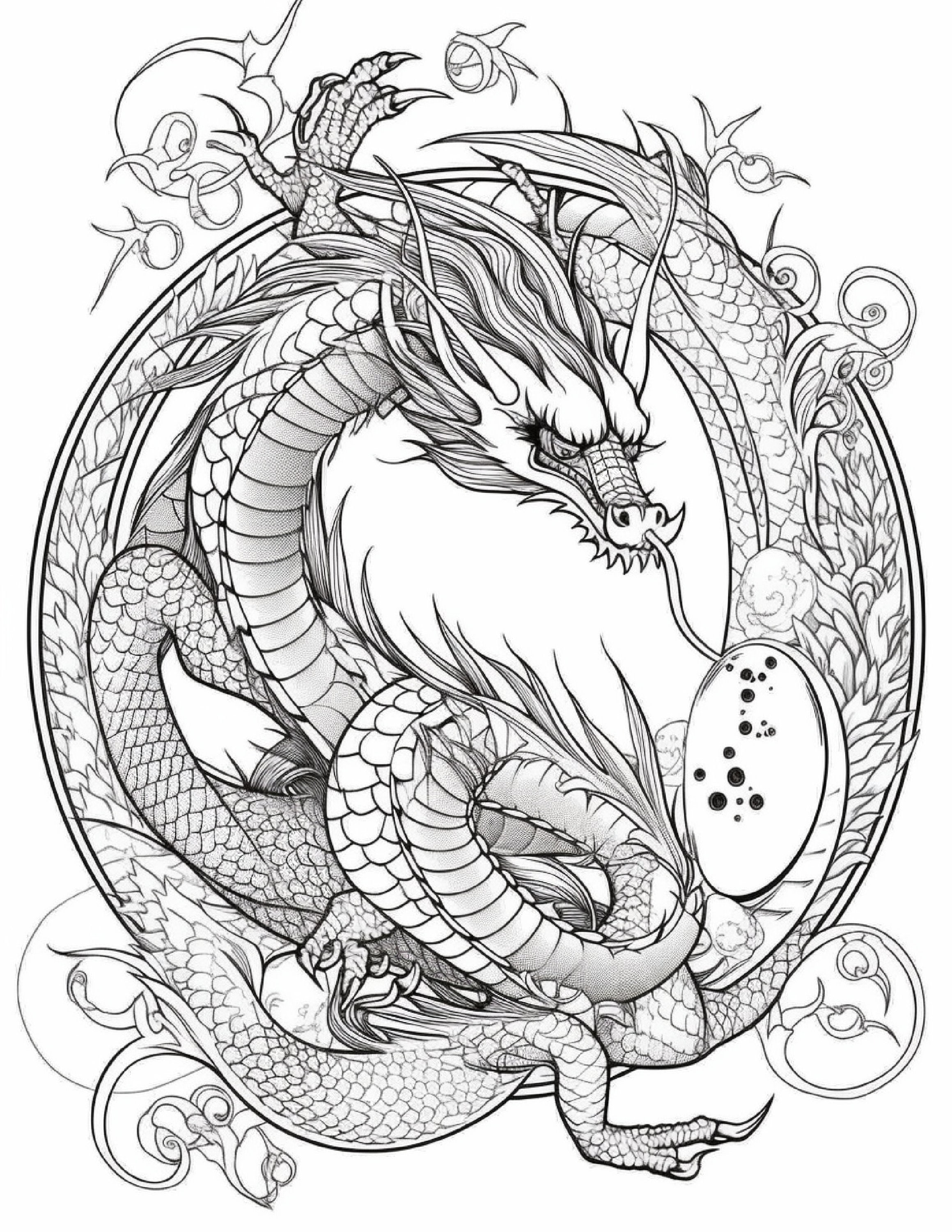 Chinese Dragon Coloring Pages For Adults