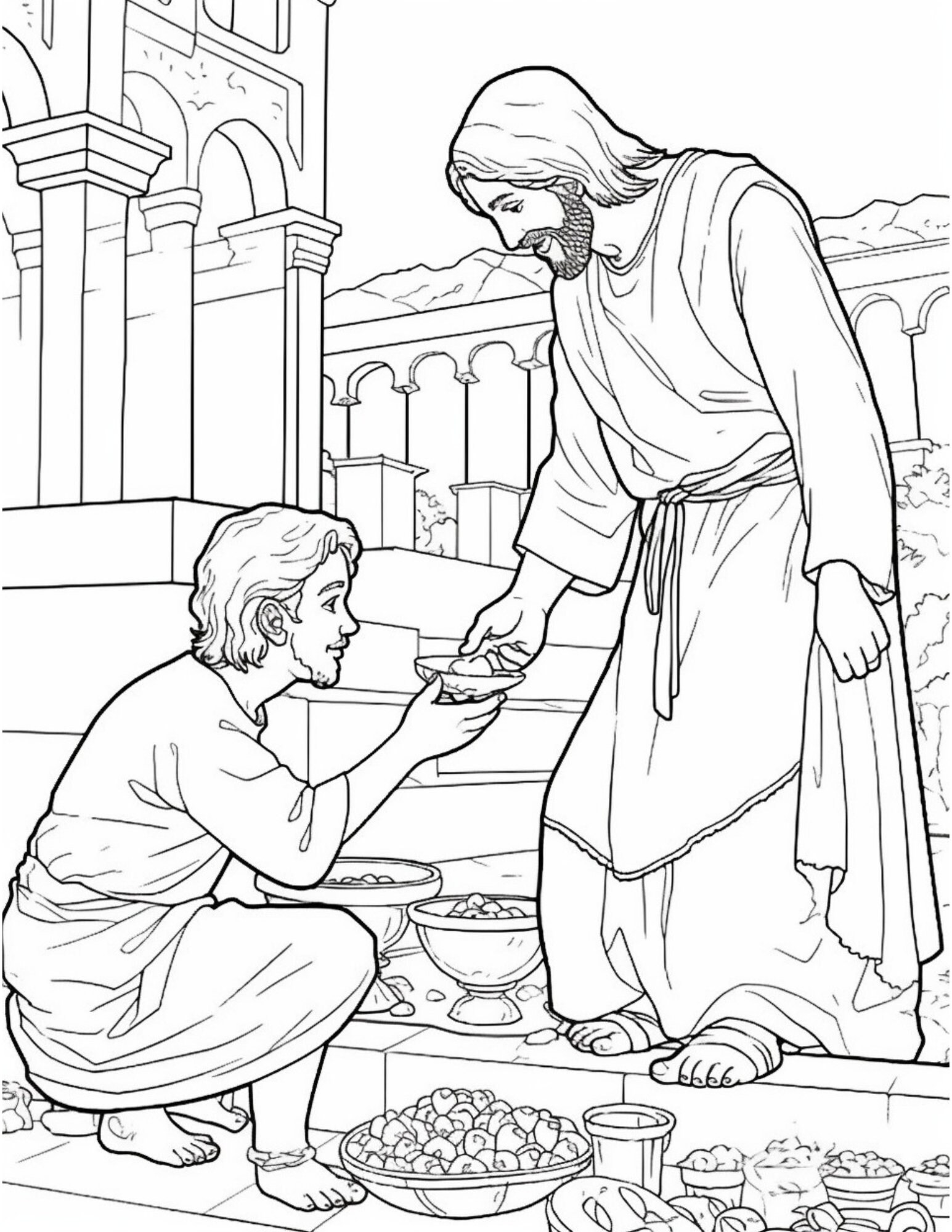 50 Bible Religious Scene Coloring Pages for Adults and Children ...