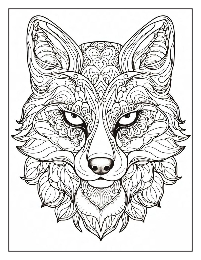 100 Mandala Animals Coloring Pages: Kids & Adults (digital Download) - Etsy