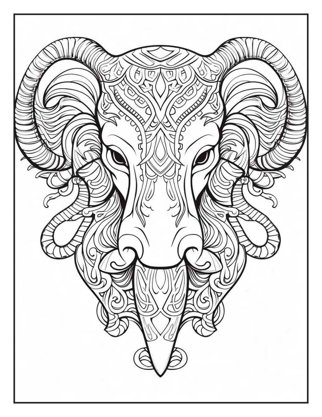 100 Mandala Animals Coloring Pages: Kids & Adults (digital Download) - Etsy
