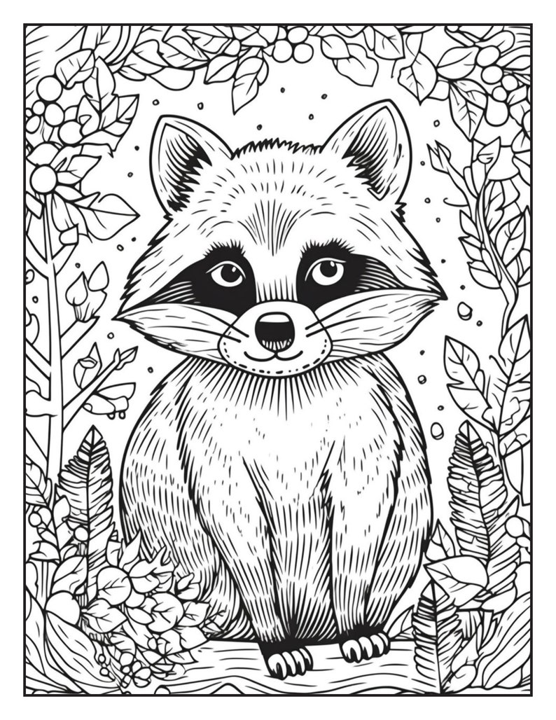 Wild Animals Coloring Pages: 50 Kids Printable Designs (digital ...