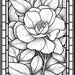 50 Flower Stained Glass Coloring Pages for Adults and Kids ,stress ...