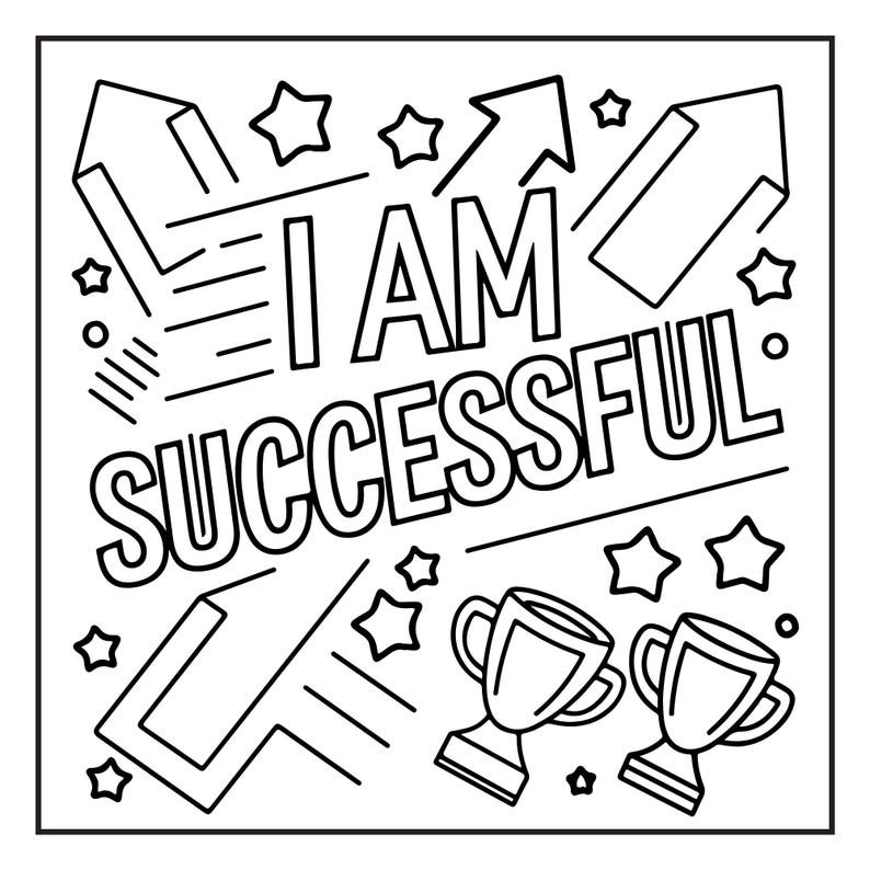 150 Positive Affirmations Coloring Pages: Adult Stress Relief (digital ...