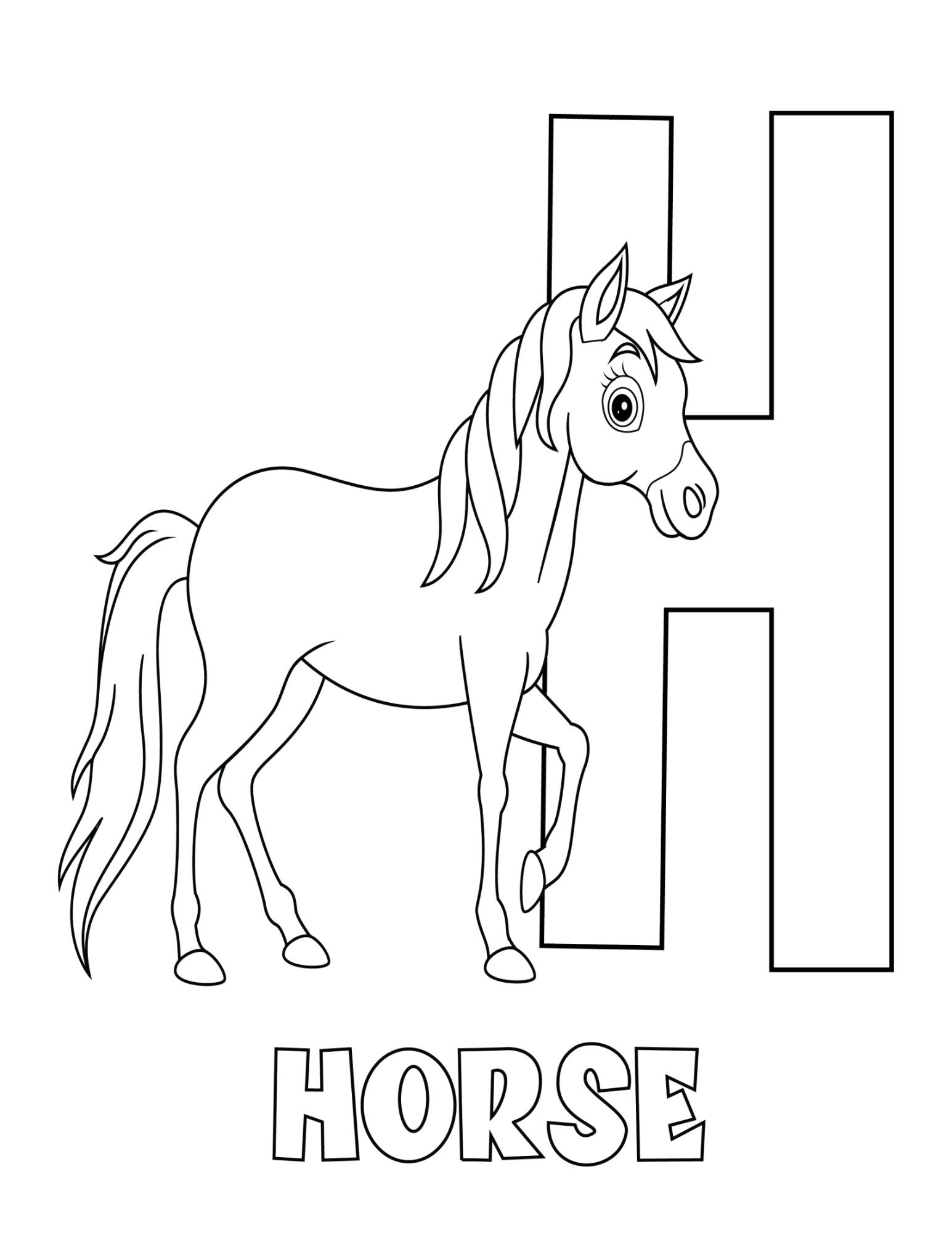 Cute English Alphabet Animals Coloring Pages,kids Printable Coloring ...