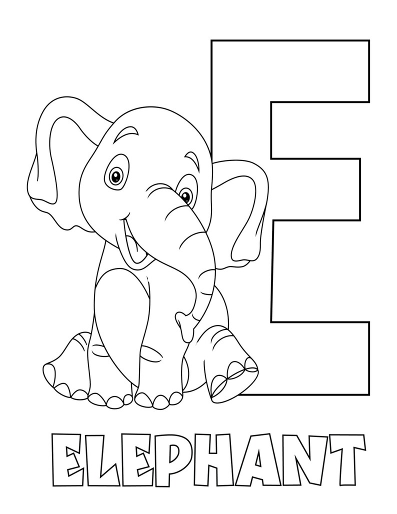 Cute English Alphabet Animals Coloring Pages,kids Printable Coloring ...