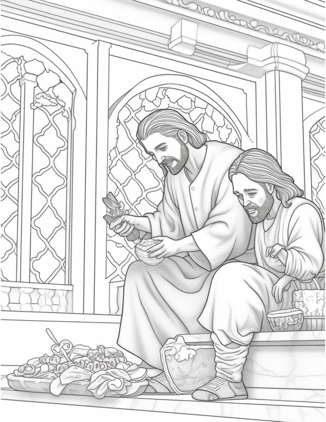 50 Bible Religious Scene Coloring Pages for Adults and Children ...