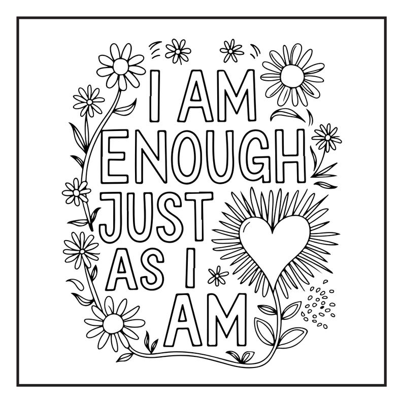 150 Positive Affirmations Coloring Pages: Adult Stress Relief (digital ...