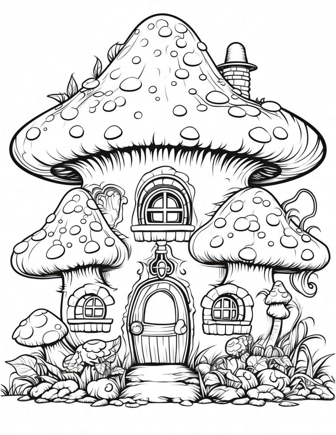 40 Fantasy Mushrooms Coloring Pages ,coloring Book for Adults ,stress ...