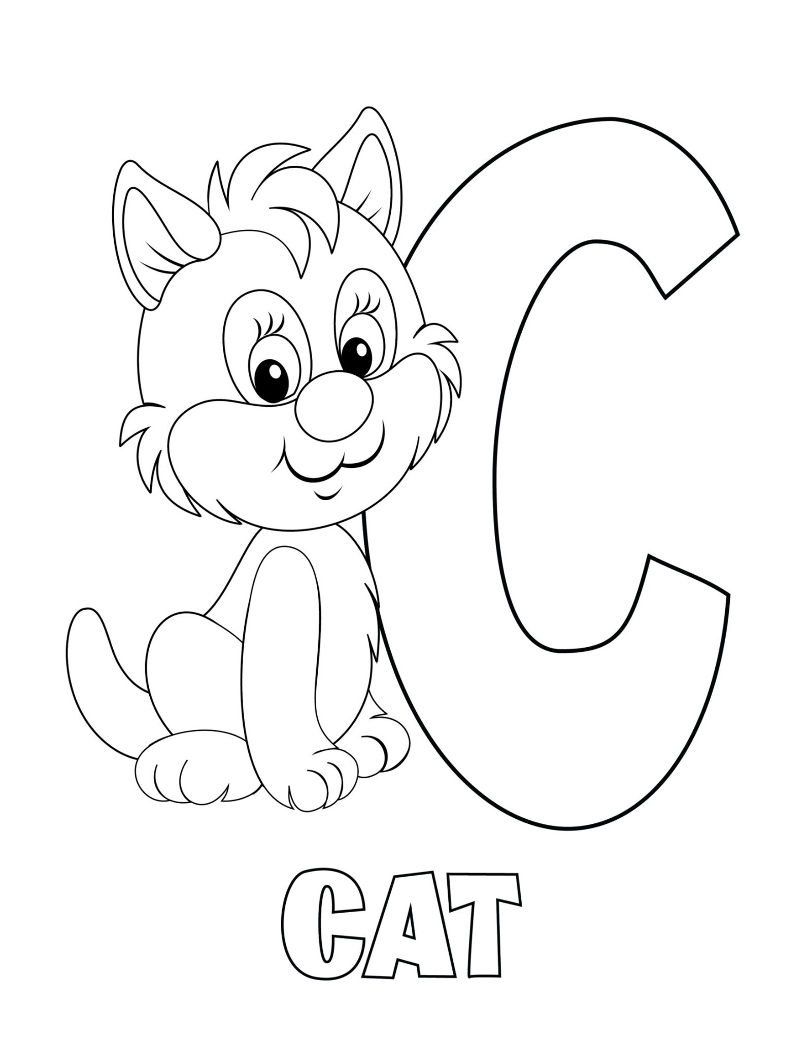 Cute English Alphabet Animals Coloring Pages,kids Printable Coloring ...