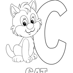 Cute English Alphabet Animals Coloring Pages,kids Printable Coloring ...