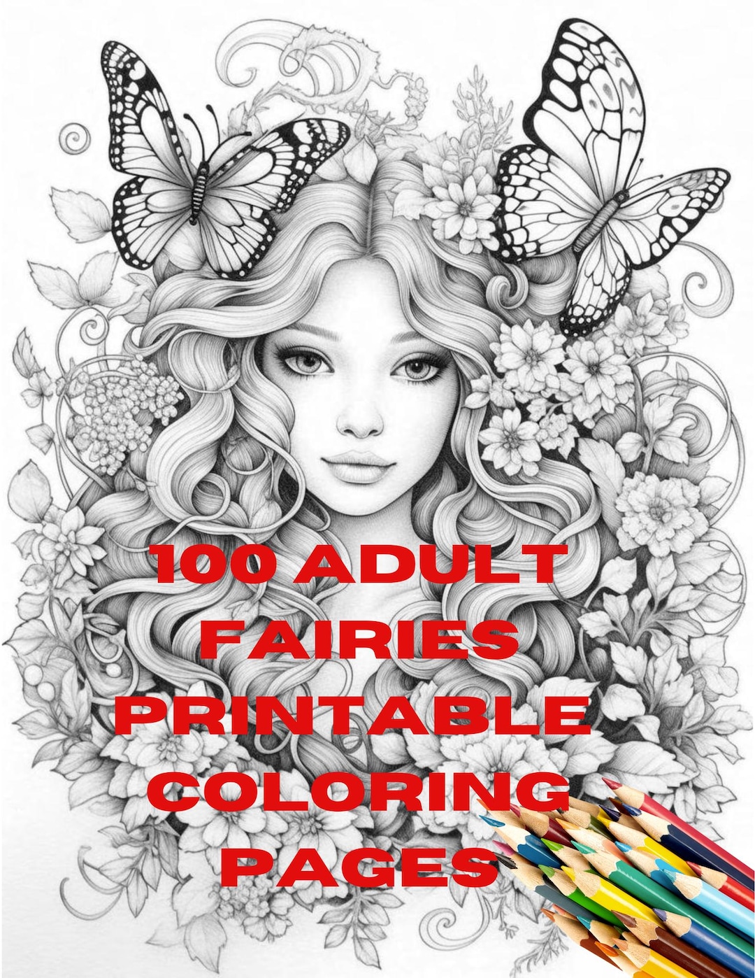 Printable Fairy Coloring Pages for Adults,coloring Sheets,digital ...