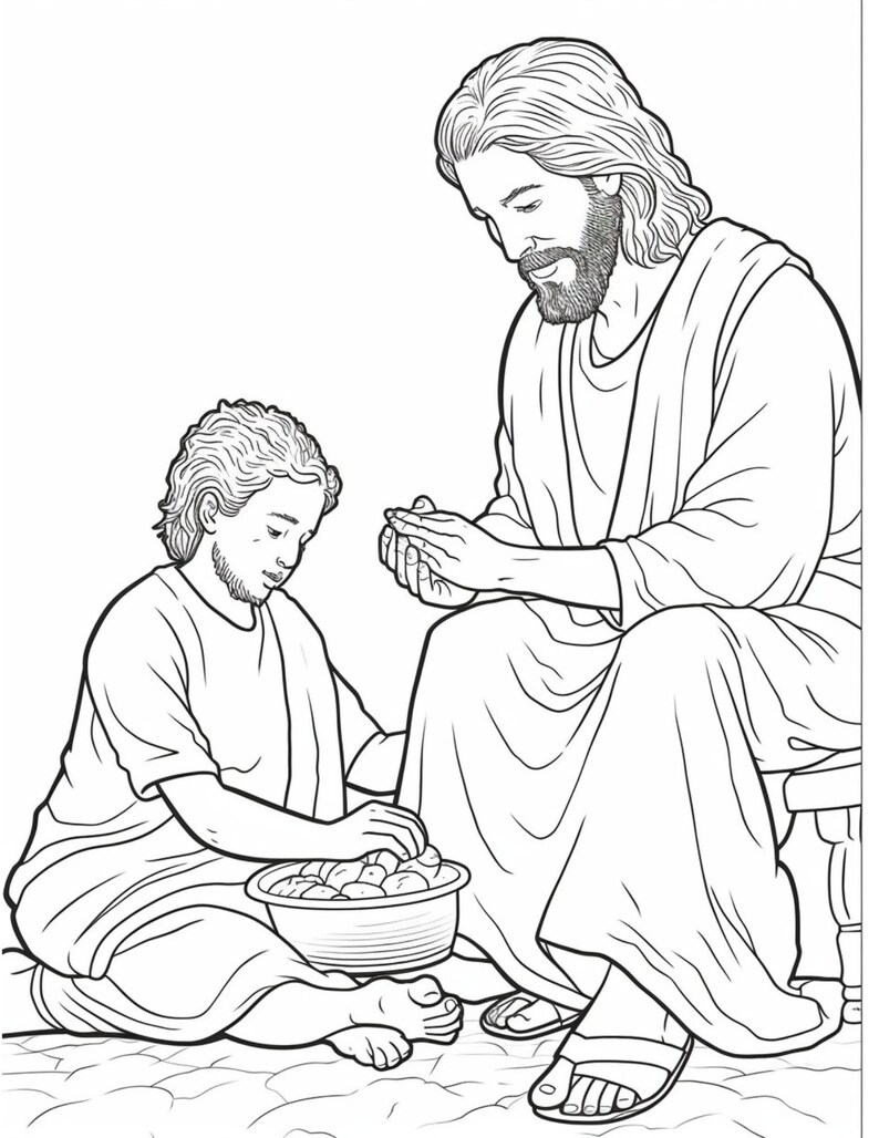 50 Bible Religious Scene Coloring Pages for Adults and Children ...