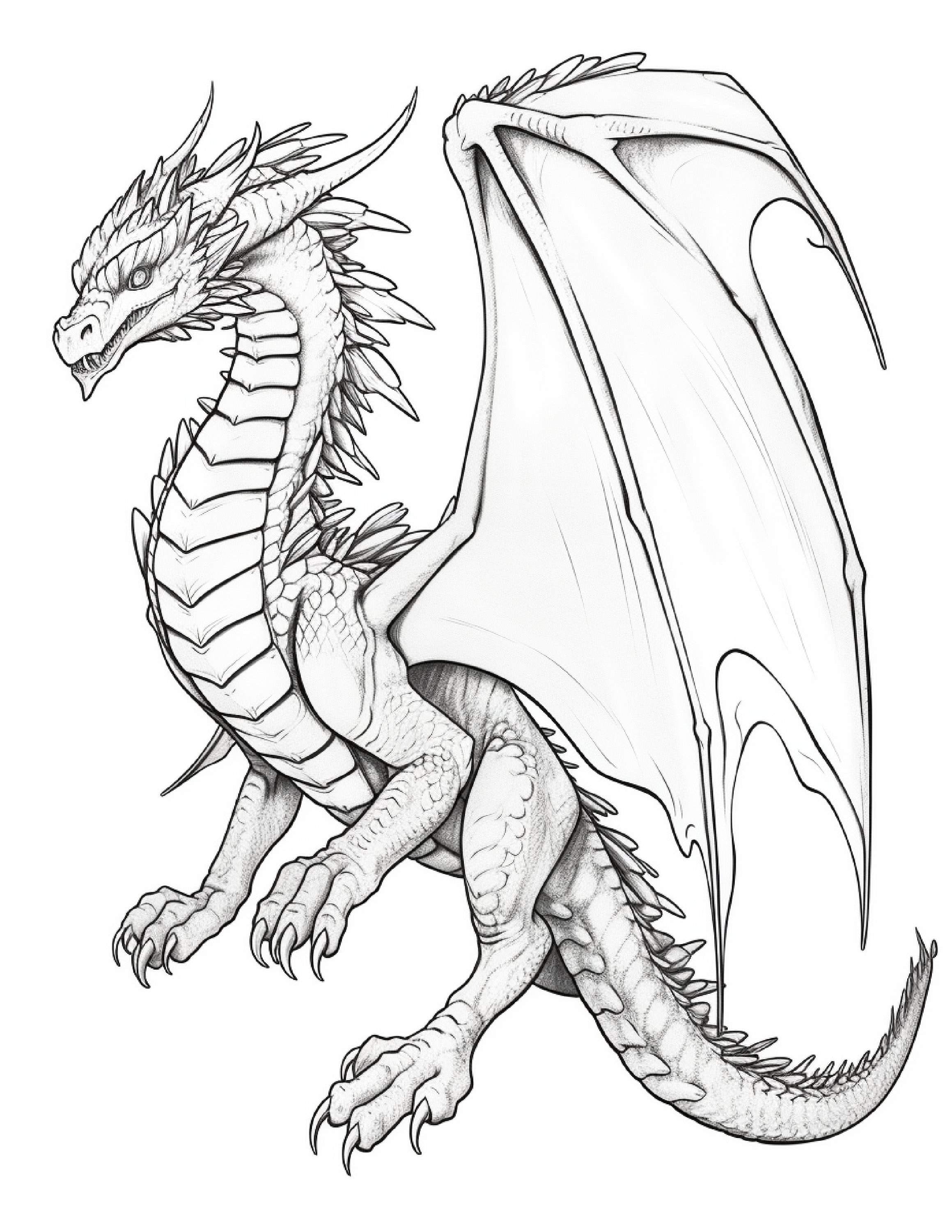 Dragon Coloring Pages: 50 Printable Designs for Adults (digital ...