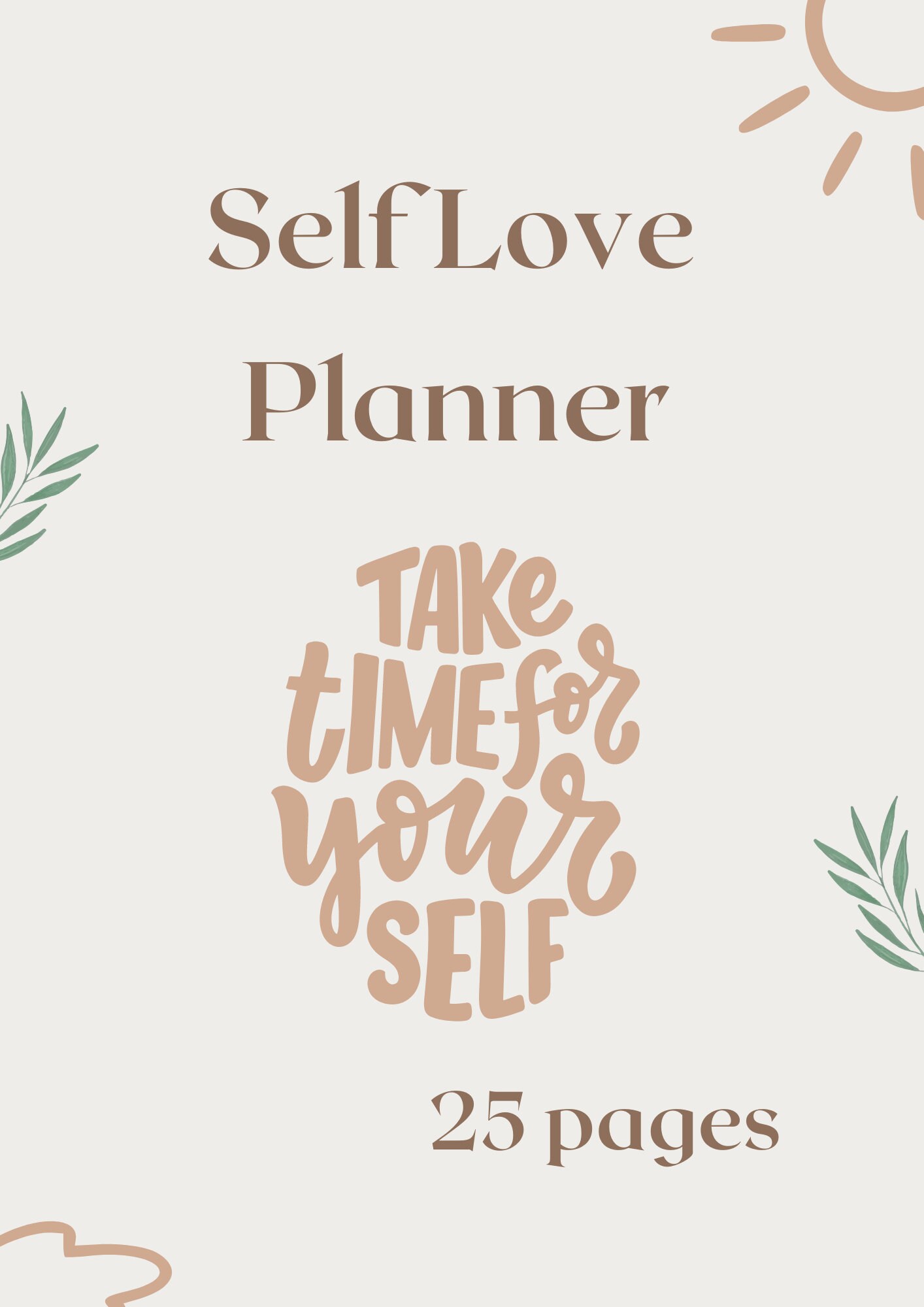 25 Page Self Love Planner and Journal for Achieving Your Goals,self ...