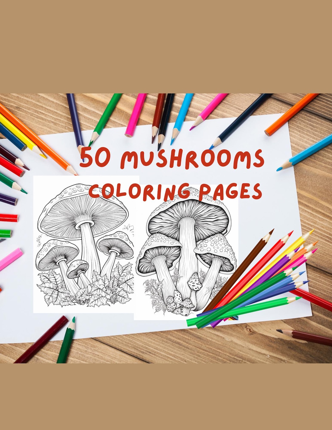 Printable Mushrooms Coloring Pages ,coloring Book for Adults ,stress ...