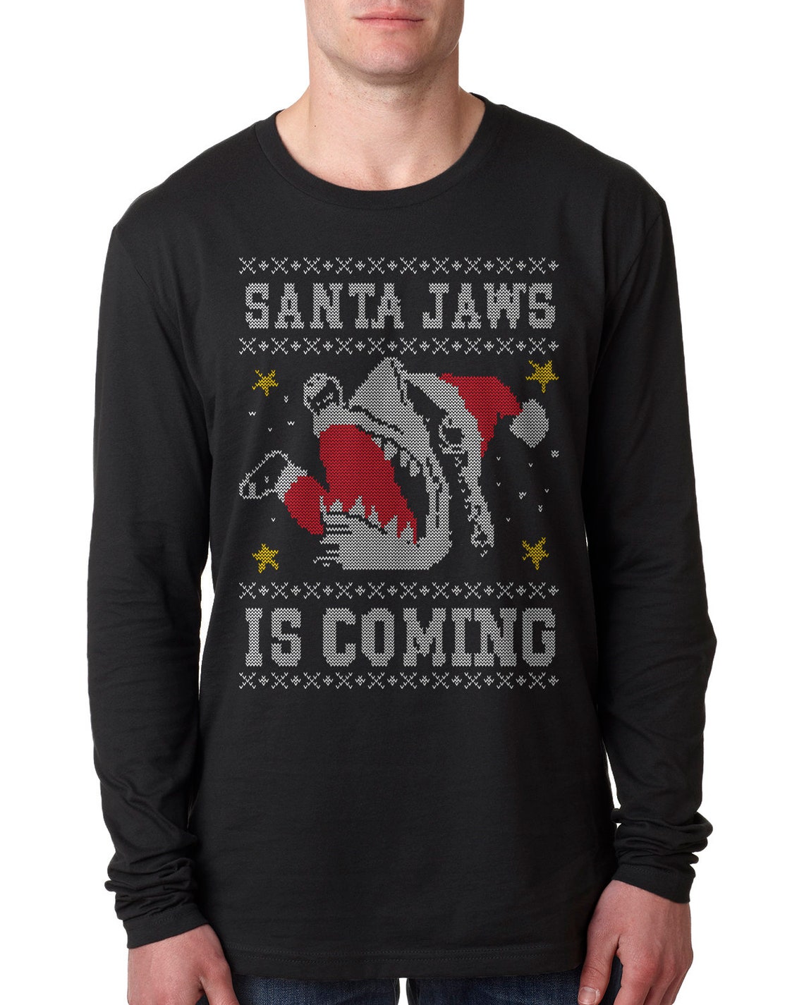 Santa Jaws is Coming Shark Attack Pop Culture Xmas Holiday - Etsy