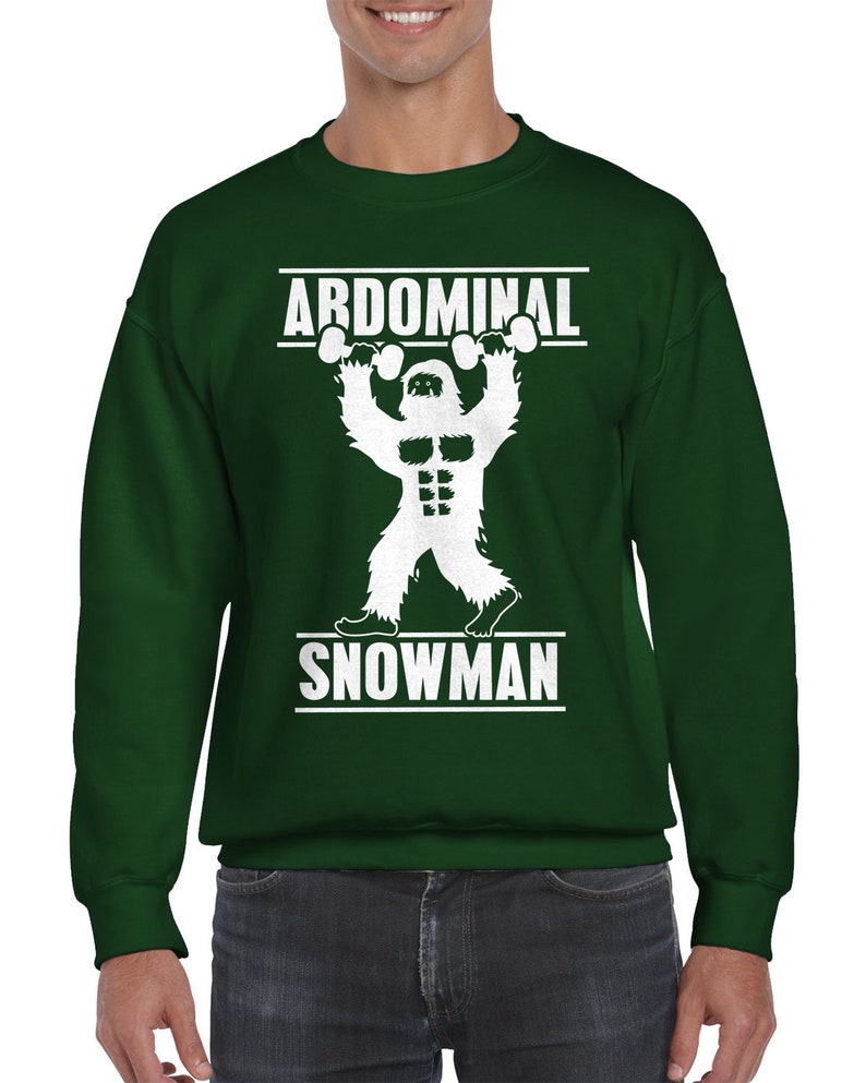 Abdominal Snowman Funny Holiday Workout Beast Mode Crewneck - Etsy