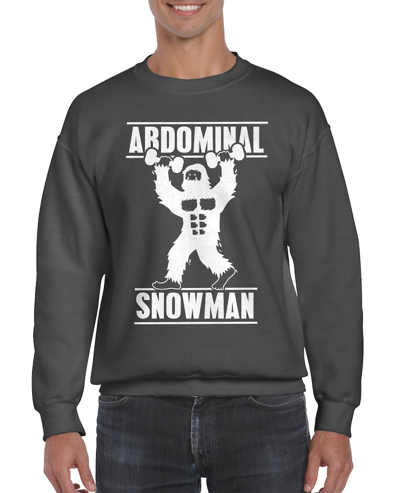 Abdominal Snowman Funny Holiday Workout Beast Mode Crewneck - Etsy