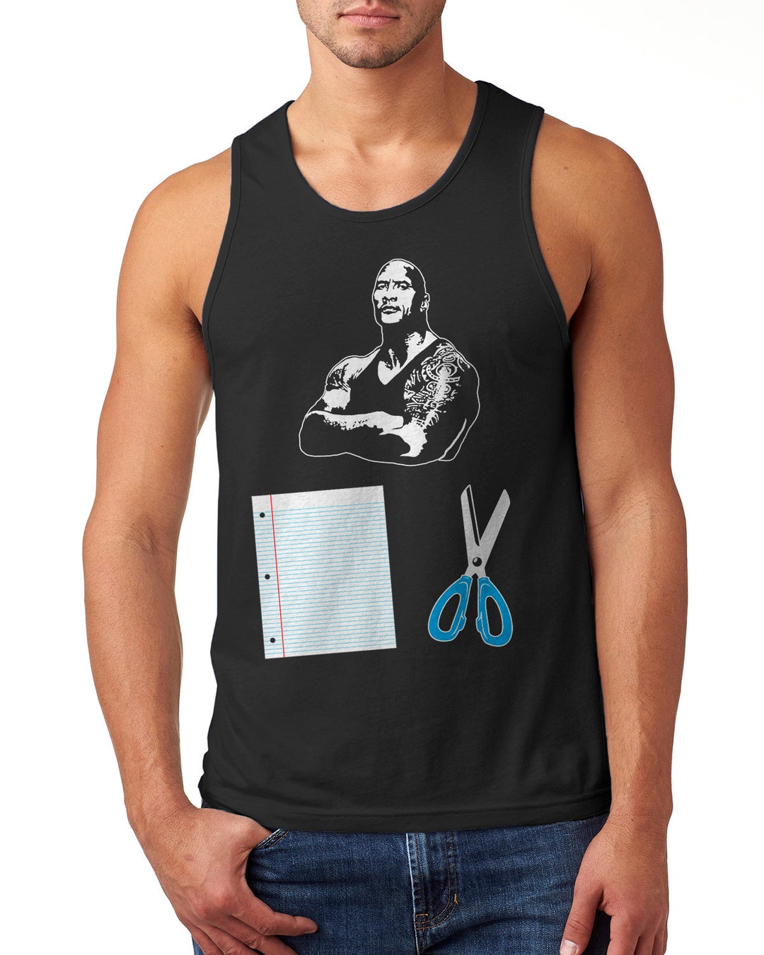 Rock Paper Scissors Punny Dwayne the Rock Johnson Joke Classic - Etsy