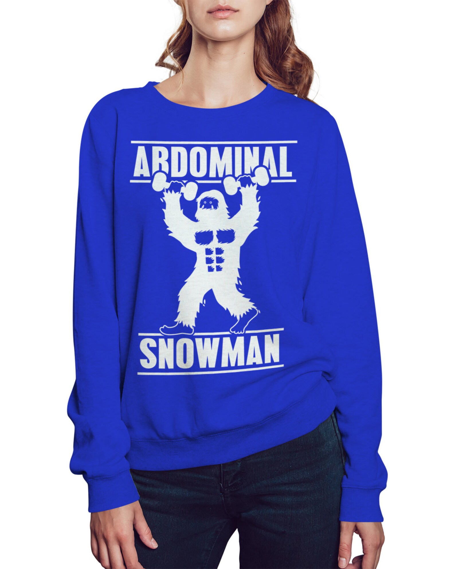 Abdominal Snowman Funny Holiday Workout Beast Mode Crewneck - Etsy