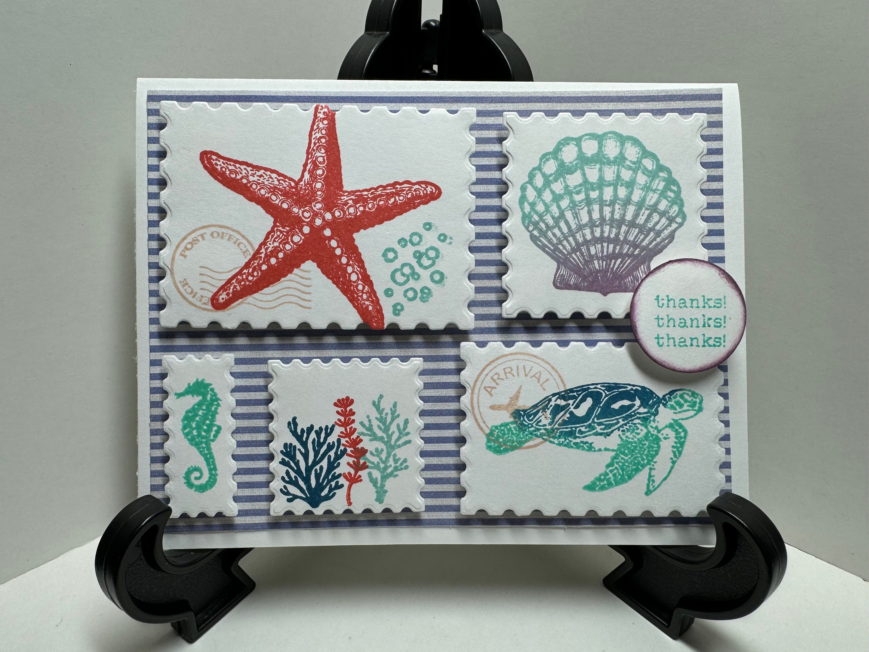 Coastal Postage Stamp Card - Etsy