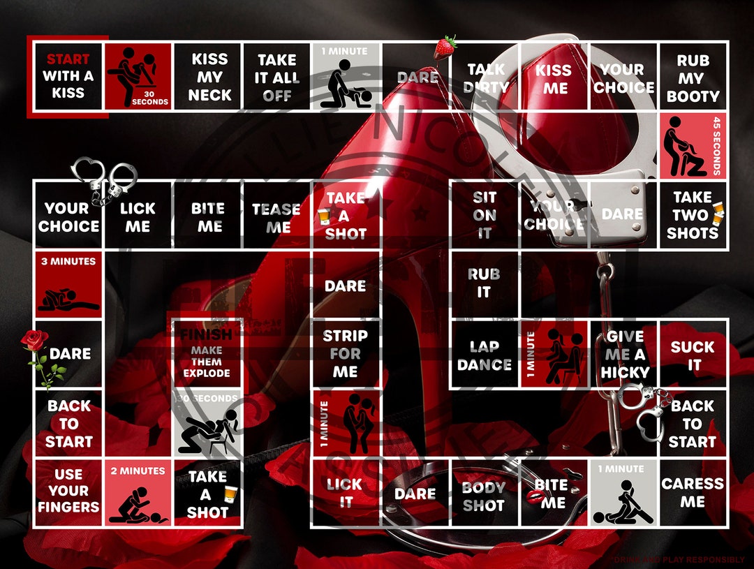 Adult Play Valentines Gameboard Template Sexy Digital Download Etsy