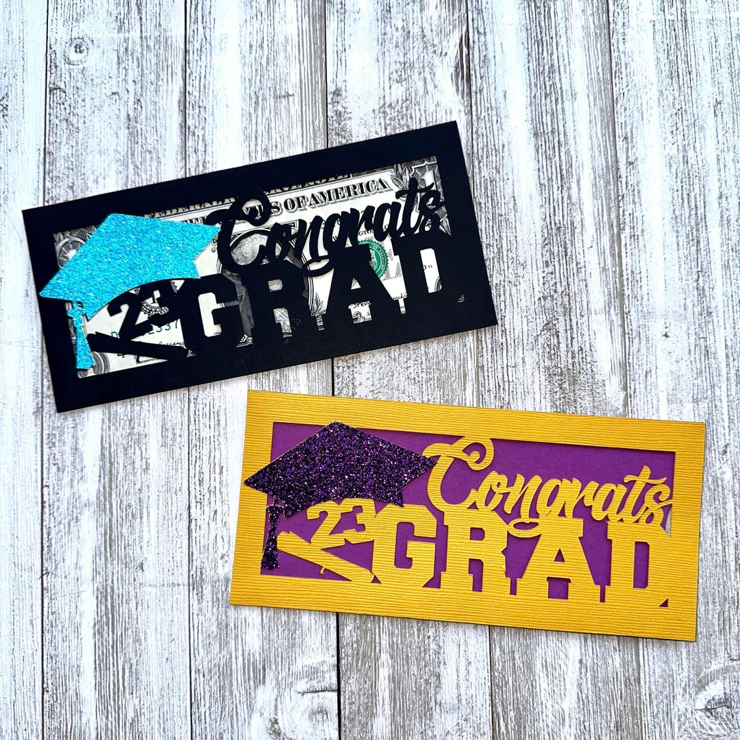 Congrats Grad Money Sleeve, SVG Cut Files, Check Sleeve, Cash Envelope ...