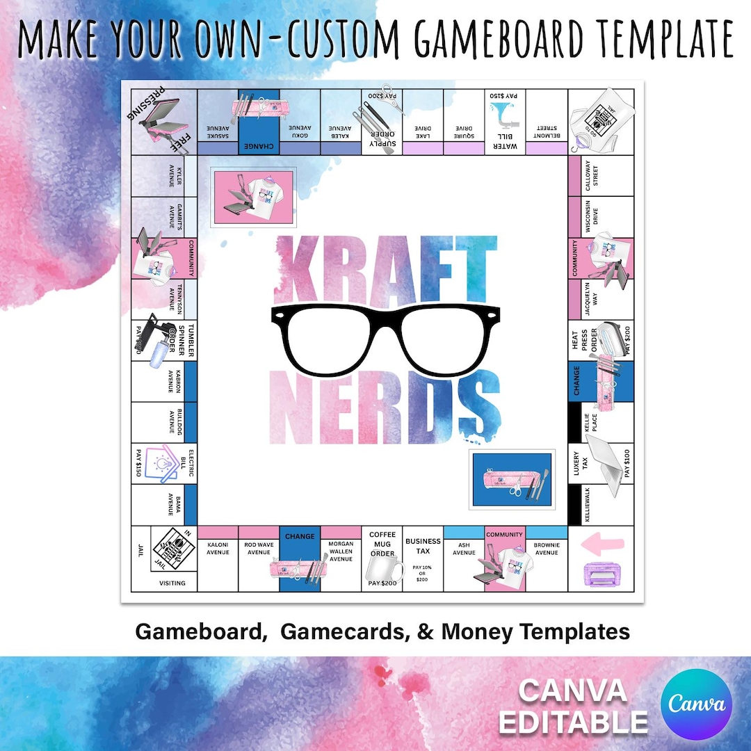 Customizable Canva Gameboard Template | Create Personalized Family Game ...