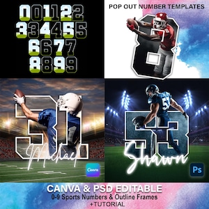 Pop Out Design Templates | Numbers 0–9 | Canva & Photoshop Editable ...