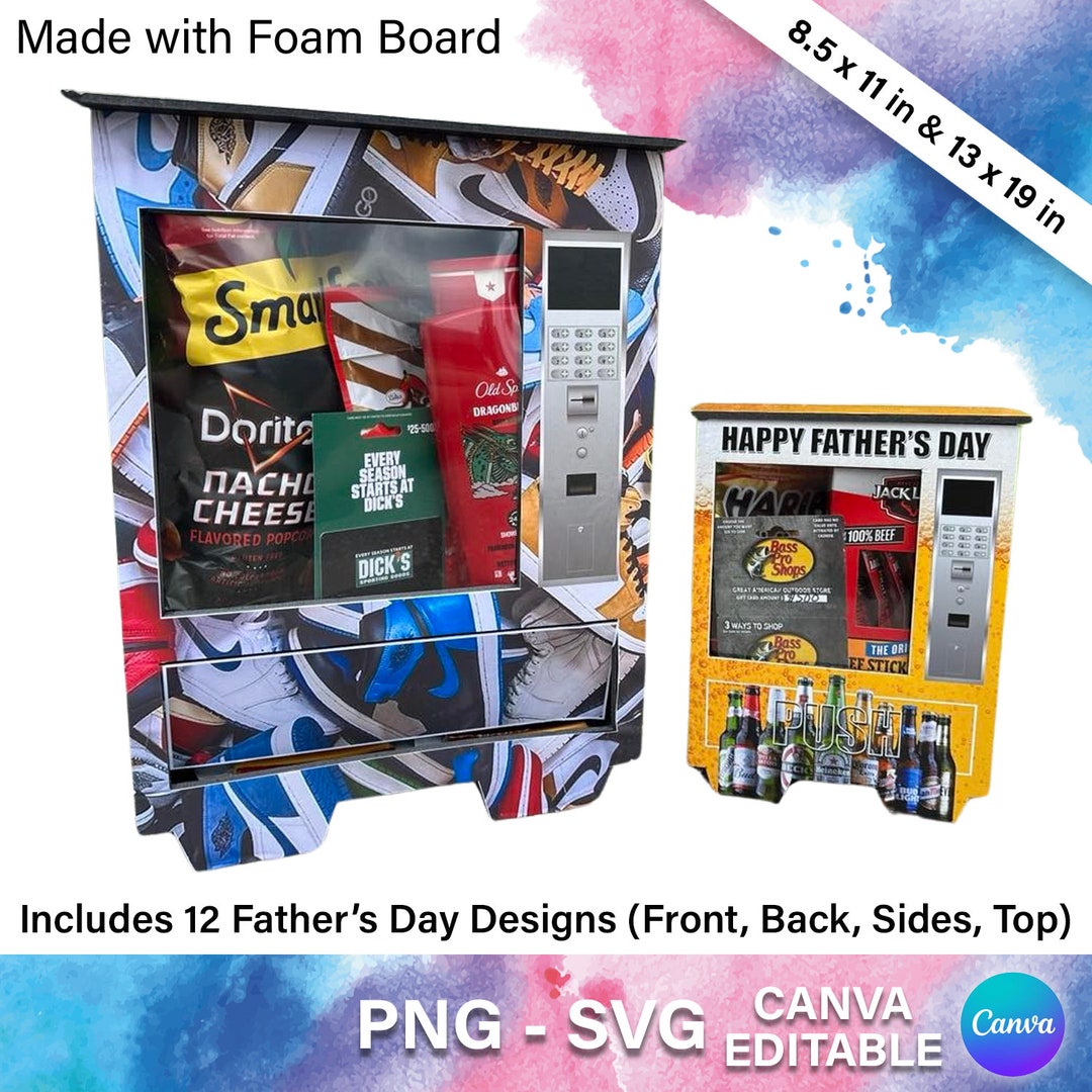 Father's Day 3D Vending Machine Bundle PNG Files, Fun Gift, Put ...