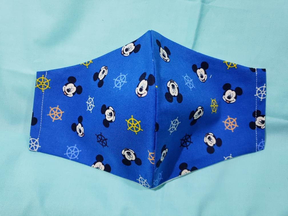 Mickey Mouse/minnie Mouse Face Mask-2layers 100%cotton With Filter ...