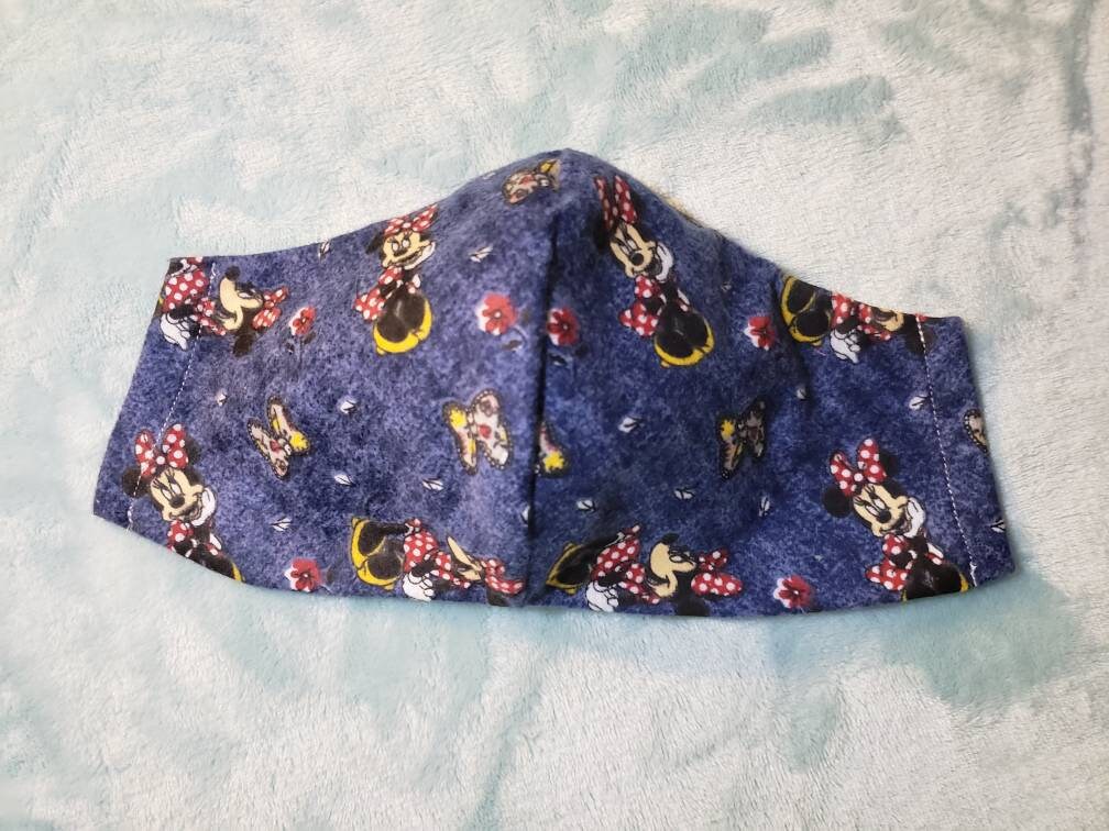 Mickey Mouse/minnie Mouse Face Mask-2layers 100%cotton With Filter ...