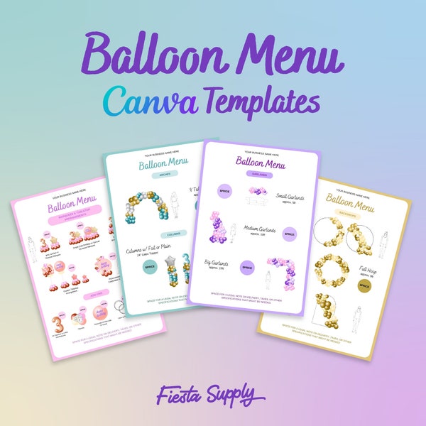 Balloon Menu - Etsy