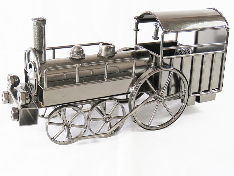Model Railway Metal Locomotie Collector's Item Handmade Iron Sculpture ...