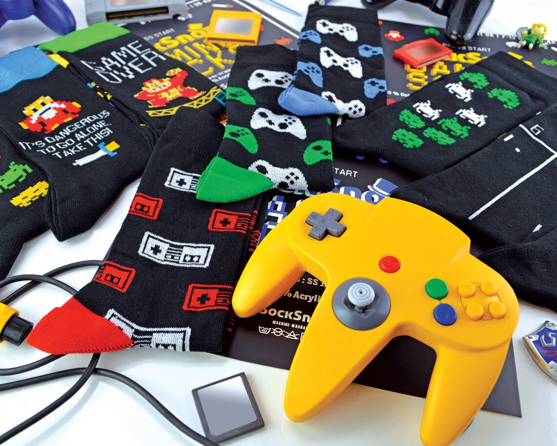 3 Pk Mens Retro Gaming Novelty Video Game Socks - Etsy