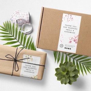 Gold Packaging Design - Box Seal Sticker Template, Editable Branded ...