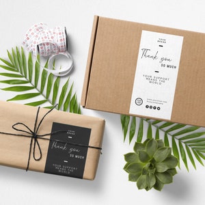 Minimal Box Seal Sticker -packaging Design, Editable Box Label Template ...