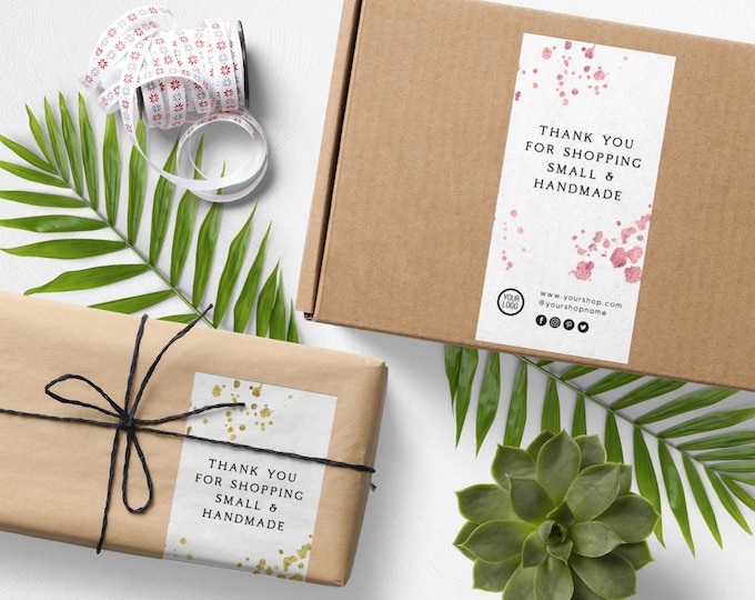 Minimal Box Seal Sticker -packaging Design, Editable Box Label Template ...