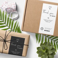 Minimal Box Seal Sticker -packaging Design, Editable Box Label Template ...