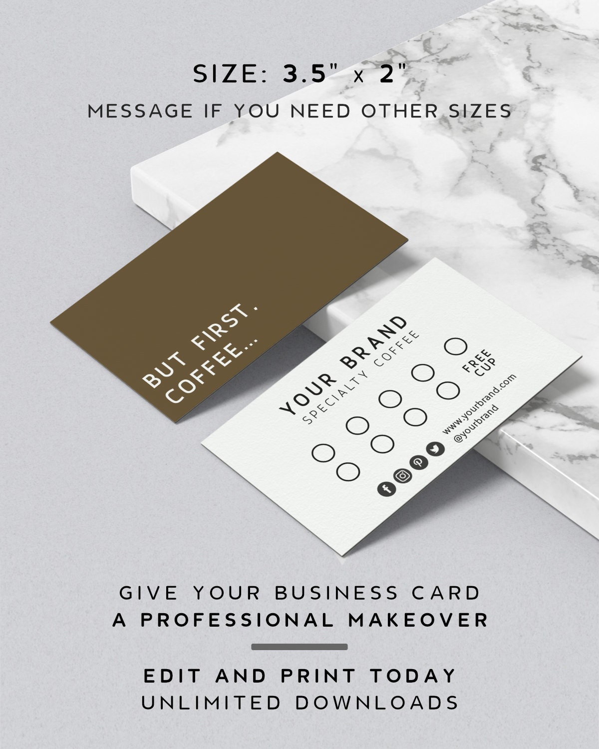 Coffee Loyalty Card Template Coffee Rewards Card Printable - Etsy