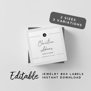 White Box Label for Handmade Items - Minimal Product Label Editable ...