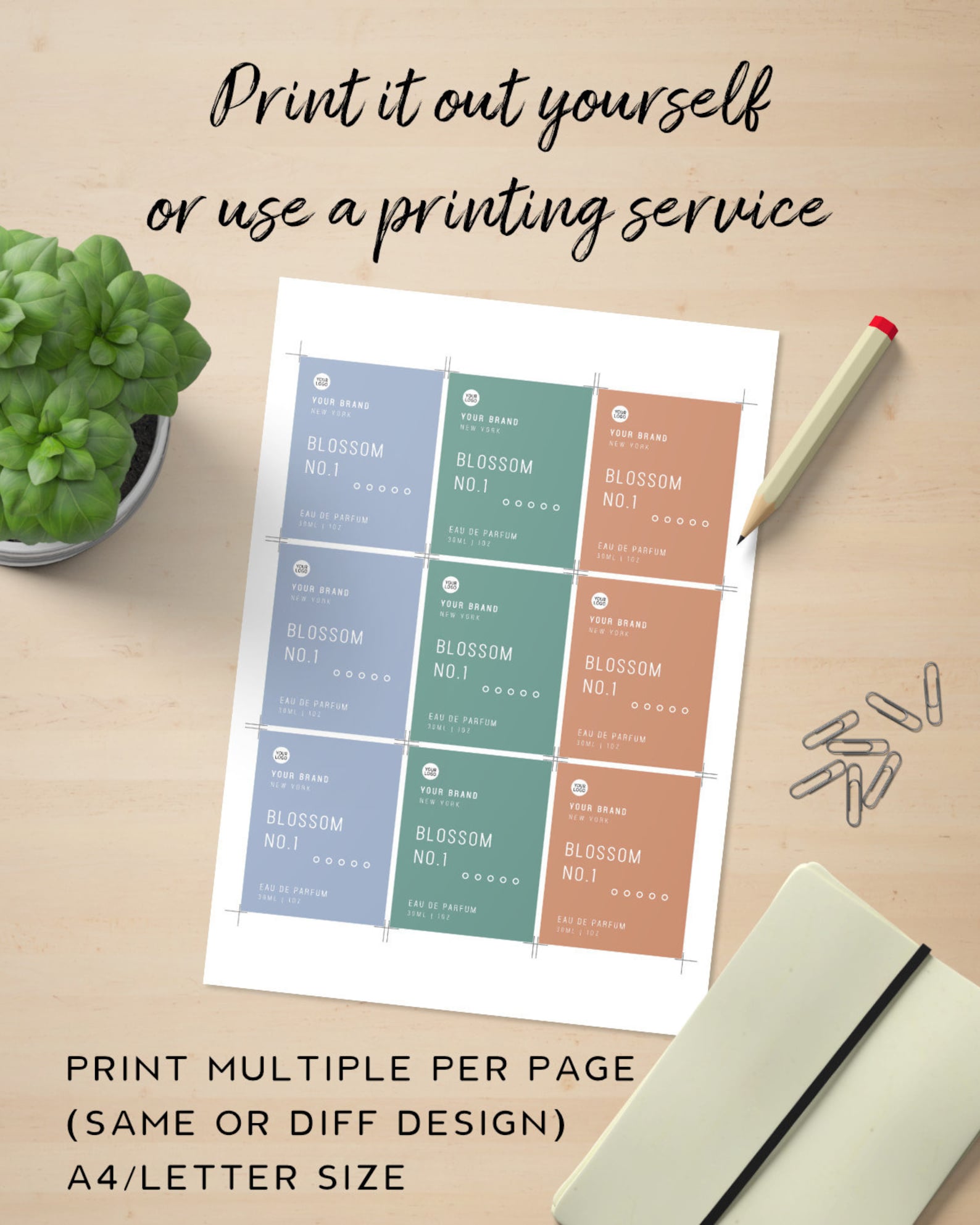 Printable Perfume Label Template Colorful Packaging Label | Etsy